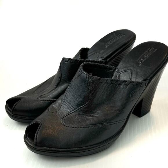 Born | Shoes | Born Western Style Mule Peep Toe Size 7 Black | Poshmark